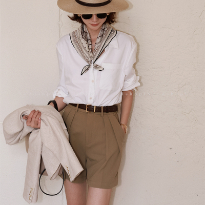 NeedShop1 2025春季新款白色简约免熨烫百搭款长袖衬衫女