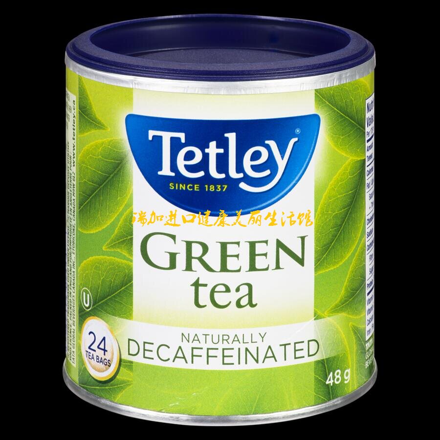 包邮加拿大TETLEY泰勒绿茶无咖啡因24包48克*2罐可多口味搭配选择
