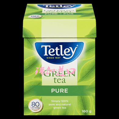 新品包邮加拿大TETLEY泰勒PURE GREEN TEA天然绿茶80包160克