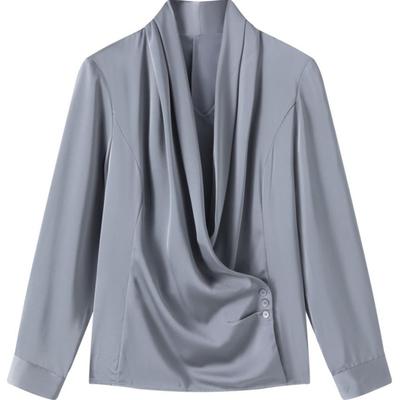 01022款2024秋职业衬衣高级感轻奢打底简约女装长袖气质通勤