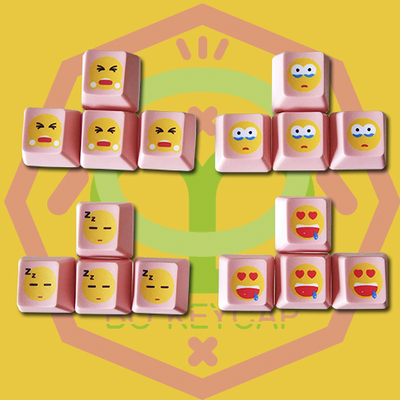 PBT五面热升华可爱机械键盘