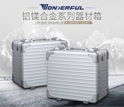 万得福铝镁铝合金工具箱ALC-4218相机单反镜头安全防护器材保护箱