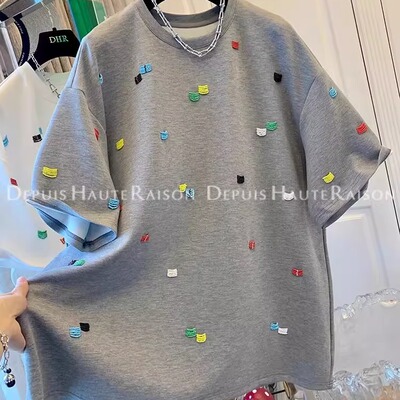 夏季宽松显瘦短袖纯棉T恤上衣女