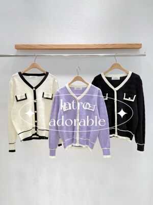 韩国东大门2026春季新款INTRO 时尚百搭洋气纯色针织开衫