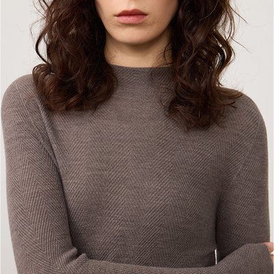 Chicnine |人字纹基础精仿羊毛中高领打底毛衣基础款针织衫女百搭