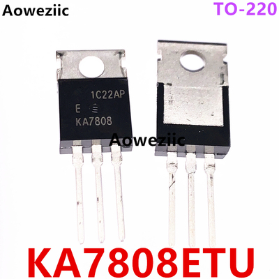 10个 KA7808ETU TO-220 KA7808E KA7808 1A 8V 电源三端稳压器IC