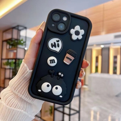 韩风立体卡通适用华为Mate60/50 P60手机壳荣耀100/90搞怪咖啡小煤球X50I X40创意nova12/11/10保护套畅享60X