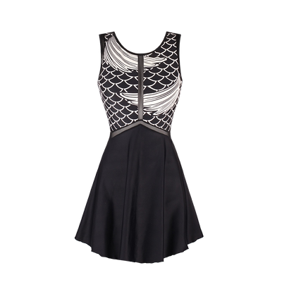 连体裙式游泳衣三角式无袖