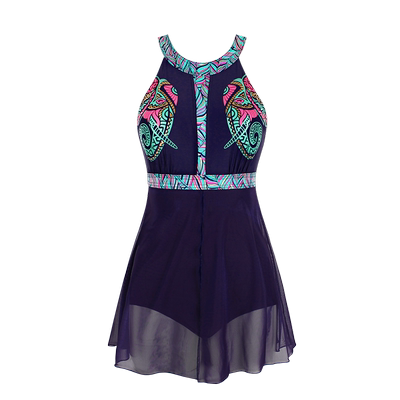 性感裙式小胸聚拢遮肚显瘦游泳衣