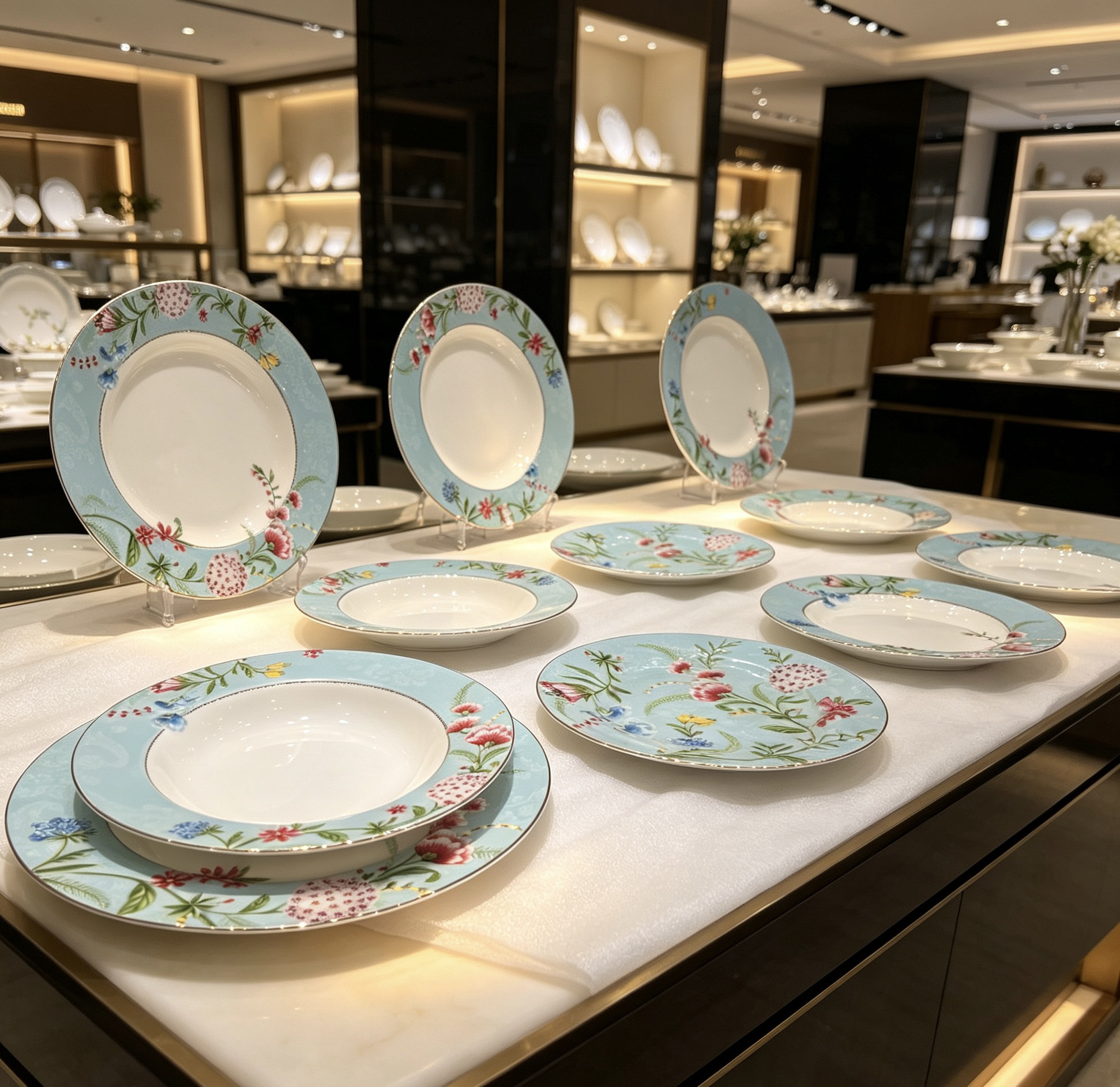 外贸原单出口高端陶瓷餐具套装西餐餐具咖啡杯套10寸平盘浅菜盘子