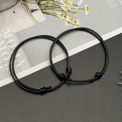 2 pcs /lots Rope Anklet Black White Red Color Adjustable