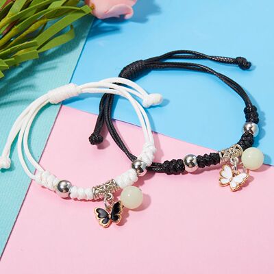 2pcs Luminous Butterfly Couple Bracelet For Lover Stars