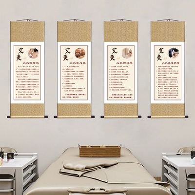 艾灸功效好处禁忌症养生装饰字画