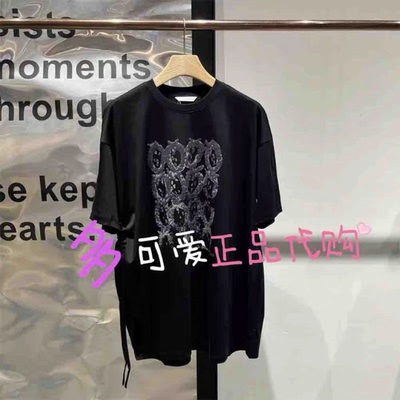 播T恤2026春季BDS3YD3521新款绣花宽松圆领短袖T恤时间逐帧慢放