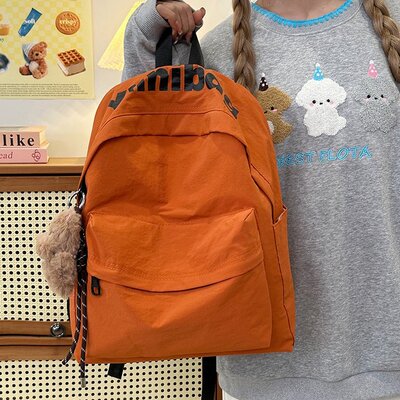 REEYEE简约书包女高中大学生初中生双肩包耐用大容量校园百搭背包