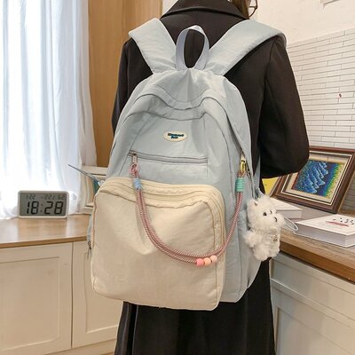 REEYEE 痛层个性双肩双肩包少女新款出游初中背包学生高中生书包