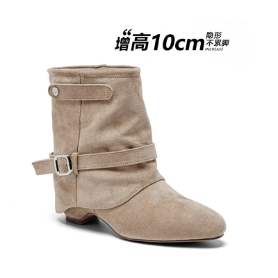 隐形增高10cm显瘦不累脚短靴女