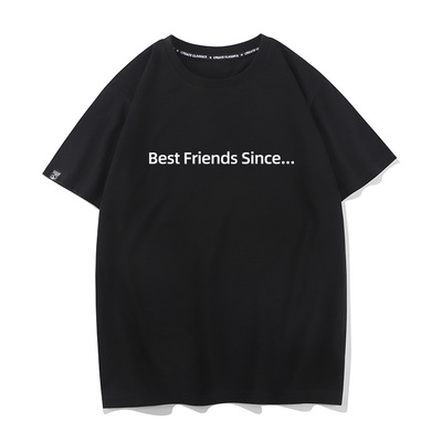 秀洛Best Friends Since...情侣装伙伴闺蜜装纯棉短袖T恤男女打底