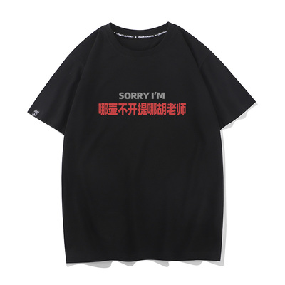 sorry哪壶不开提哪胡老师夏季搞笑短袖T恤男女打底衫情侣半袖纯棉