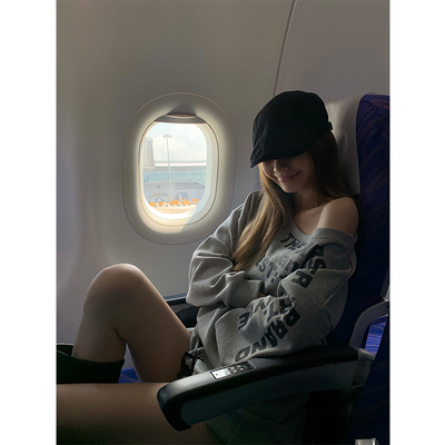 JMJ美式斜肩字母设计感长袖卫衣