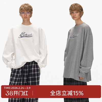 ECHOADE小圆领设计宽松长袖T恤