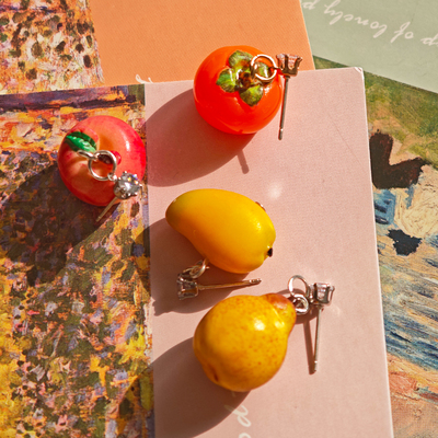 可爱水果造型耳钉甜美百搭女款