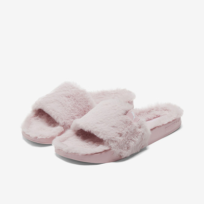 彪马女子仿皮草运动拖鞋