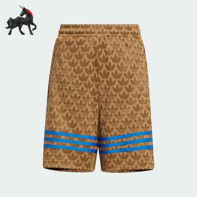 阿迪达斯大童印花运动短裤