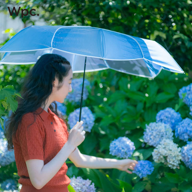 wpc透明雨伞折叠花瓣伞三折小巧便携长柄果冻伞大号抗风高颜值女
