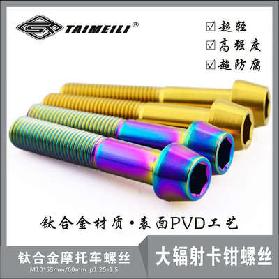 EFsolid 钛合金摩托车螺丝 辐射卡钳螺丝 M10*55/60p1.25-1.5
