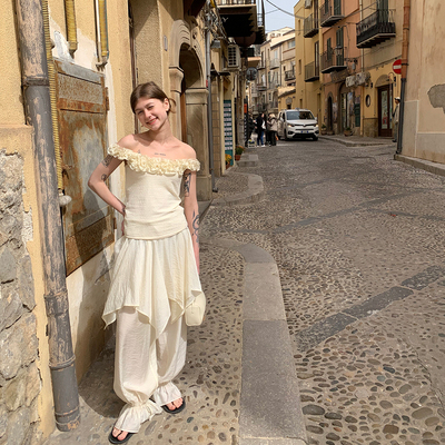 果核宇宙浪漫重工立体花朵领上衣