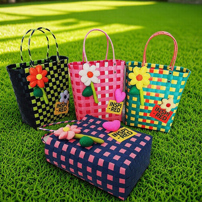 彩色手提菜篮子包生日宴伴手礼篮