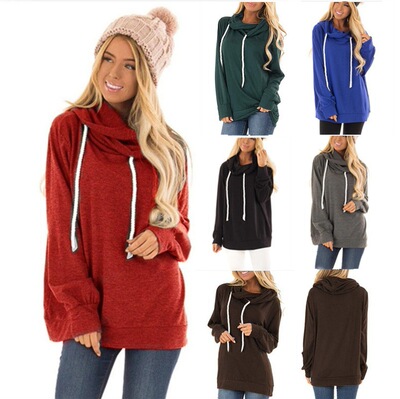 2021 fashion new women's drawstring hooded sweater