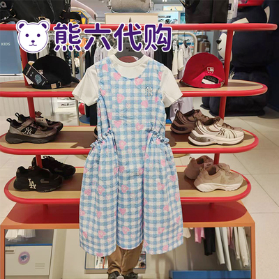 MLB儿童爱心格纹无袖连衣裙