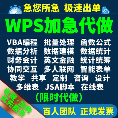 在线wps共享协同表格代做AirScript脚本VBA宏JSA编程进销存出入库