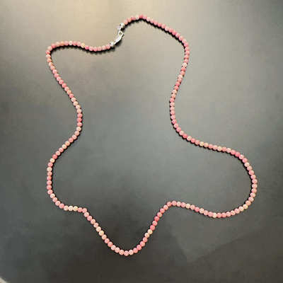 天然石珠子项链粉色个性串珠链子藕紫暗vintage个性两圈项链