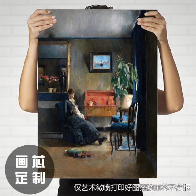 挪威艺术家复古餐厅装饰画画芯