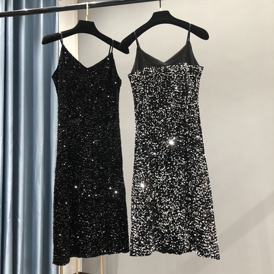 女士性感亮片吊带连衣裙