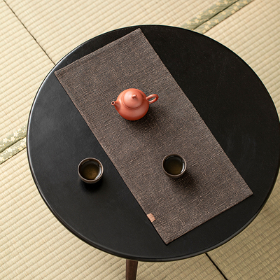 柞蚕丝老料香云纱方茶席手工制丝麻布艺茶垫隔热布垫茶杯垫壶垫