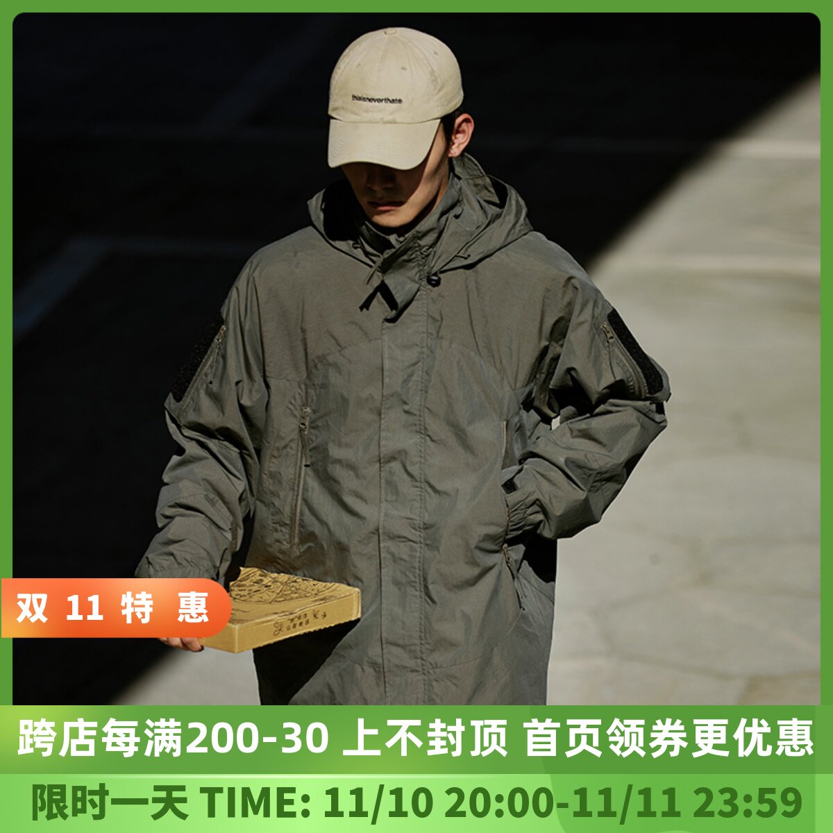 RETROMIND户外机能冲锋衣日系男女连帽宽松百搭防风休闲夹克外套_虎窝淘