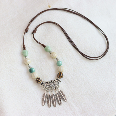 民族风国风景德镇陶瓷毛衣链