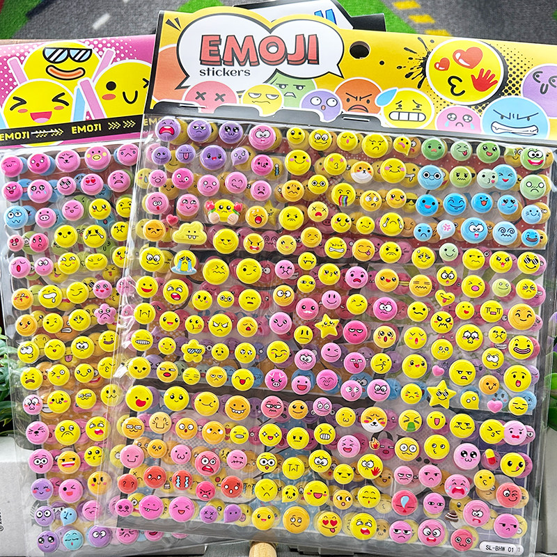 网红emoji泡泡贴纸趣味表情立体贴学生手账DIY素材笑脸软泡棉贴画