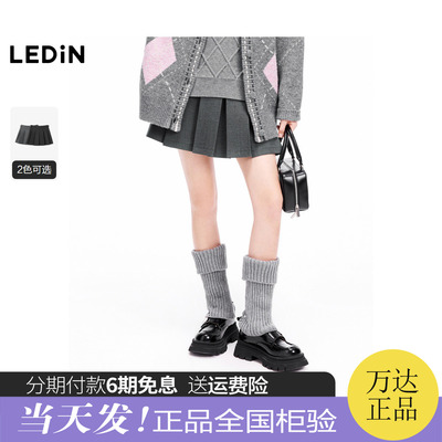 【商场同款】乐町学院风百褶裙冬季新款扣袢设计短裙C2GEE4337