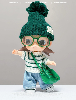 zsiga动人玩偶毛衣套装帽子Zsiga偶娃衣之处条纹套装衣服嘎子姐