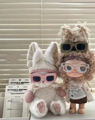 嘎子姐方形眼镜彩色配件zsiga毛绒头套可爱冬季穿搭配饰1/8衣服