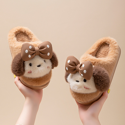 丰润家包跟保暖卡通甜美居家棉拖