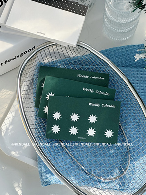 KENDALL文创｜Green and black波点便签手帐素材
