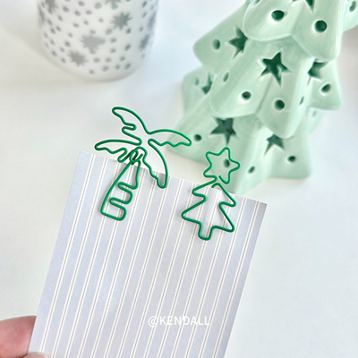 创意新款椰树回形绿色塑料别针造形曲别针