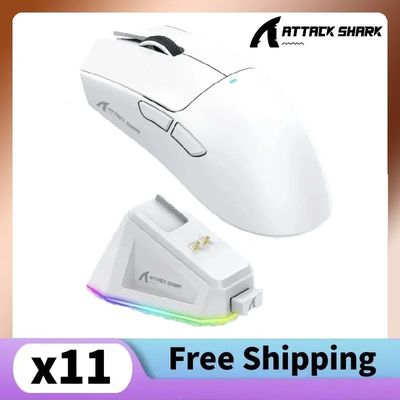 Attack Shark X11 PAW3311 White Bluetooth Mouse, Triple Mode