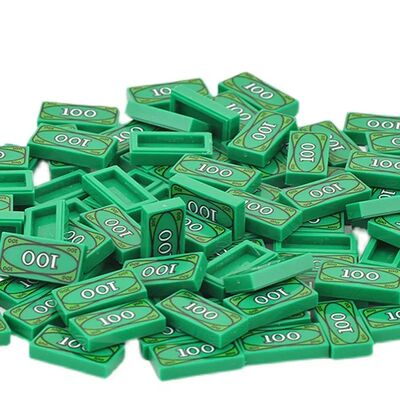 Cash Dollar Bill City Gold Silver Money Coins Brick reasure